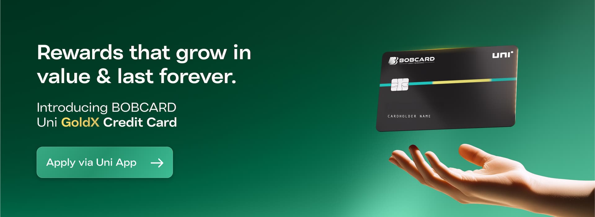 UNI GoldX Credit Card: Gold Credit Card Benefits & Rewards | BOBCARD